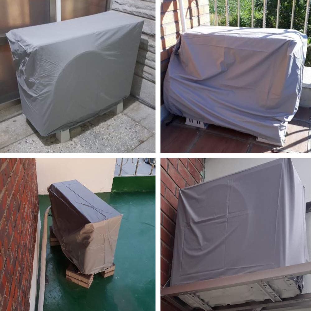 CLAIRLA - Air Conditioner Waterproof Cover for ac Outdoor Unit, AC Condensing HVAC Unit Winter line Set Covers, Slim Duct Hide Cover kit (37.8"x34.2"x15"inch)