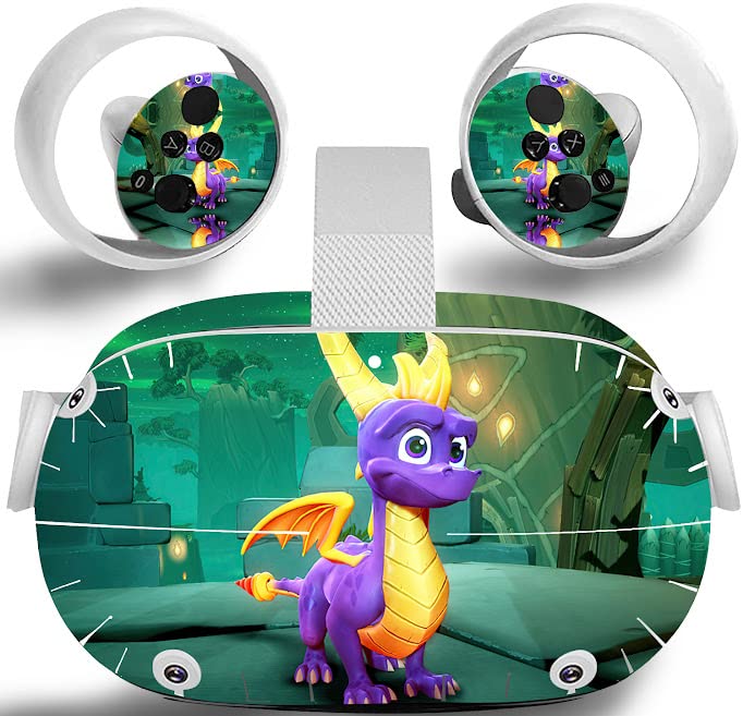 Cute Baby Dragon Oculus Quest 2 VR Headset and Controller Sticker, Vinyl Decal Skin for VR Headset and Controller, Virtual Reality Protective Accessories