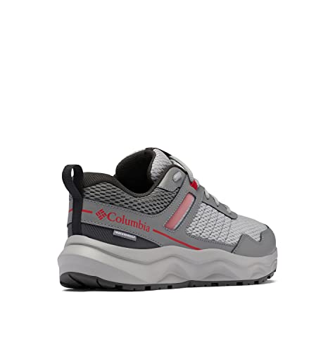 Columbia Men's Plateau Waterproof Hiking Shoe, Steam/Mountain Red, 11.5