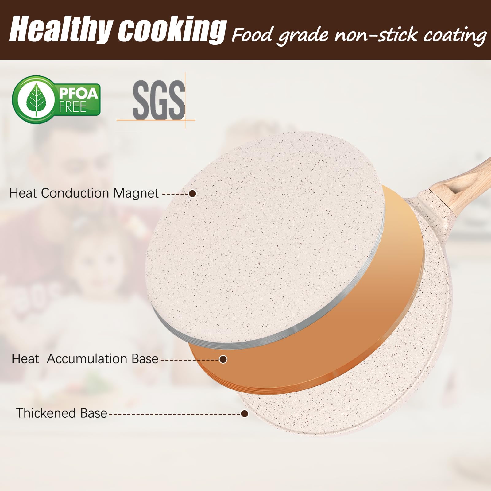 KRETAELY Dosa Pan Nonstick Crepe Pan Pancake Frying Pan with Granite Coating 10.5 inch Pancake Pan PFOA Free Easy to Assemble
