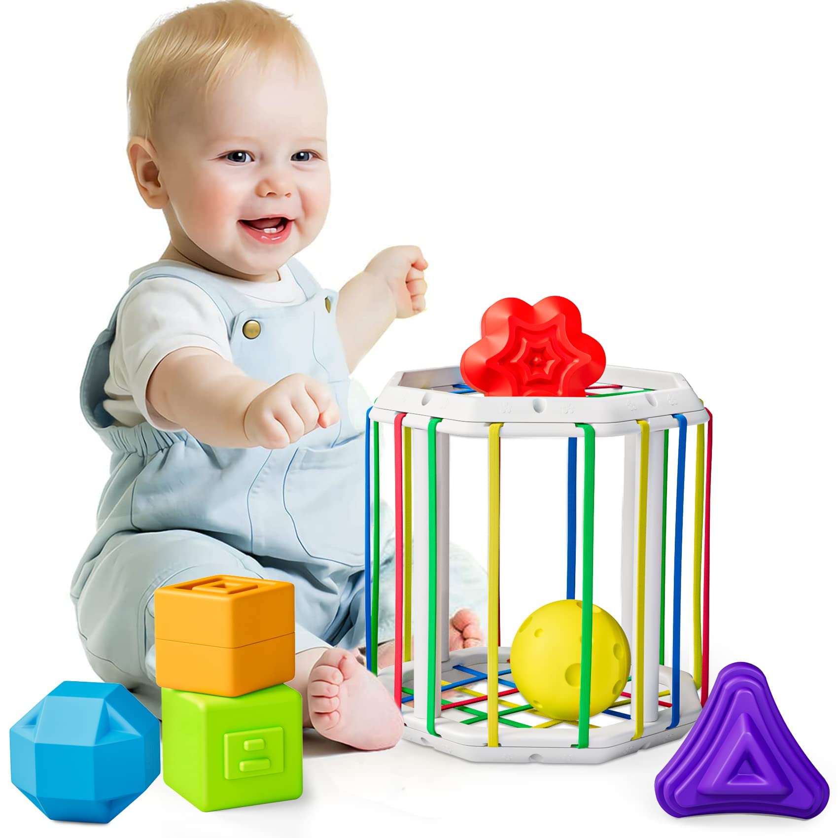 Ouji Baby Toys 6 to 12-18 Months Girl Gifts,Montessori Toys for 1 Year Old Boy Girl Gifts,Shape Sorter Sensory Toys for Toddlers 1-3,Birthday Baby Gifts for 6-12 Months Boy Toddler Girl Toys Age 1-2