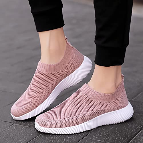 FASDNENDYS 2022 Women's Spring and Summer Running Shoes Large Outdoor Walking Flying Waving Mesh Sneakers X9000l4 Pink