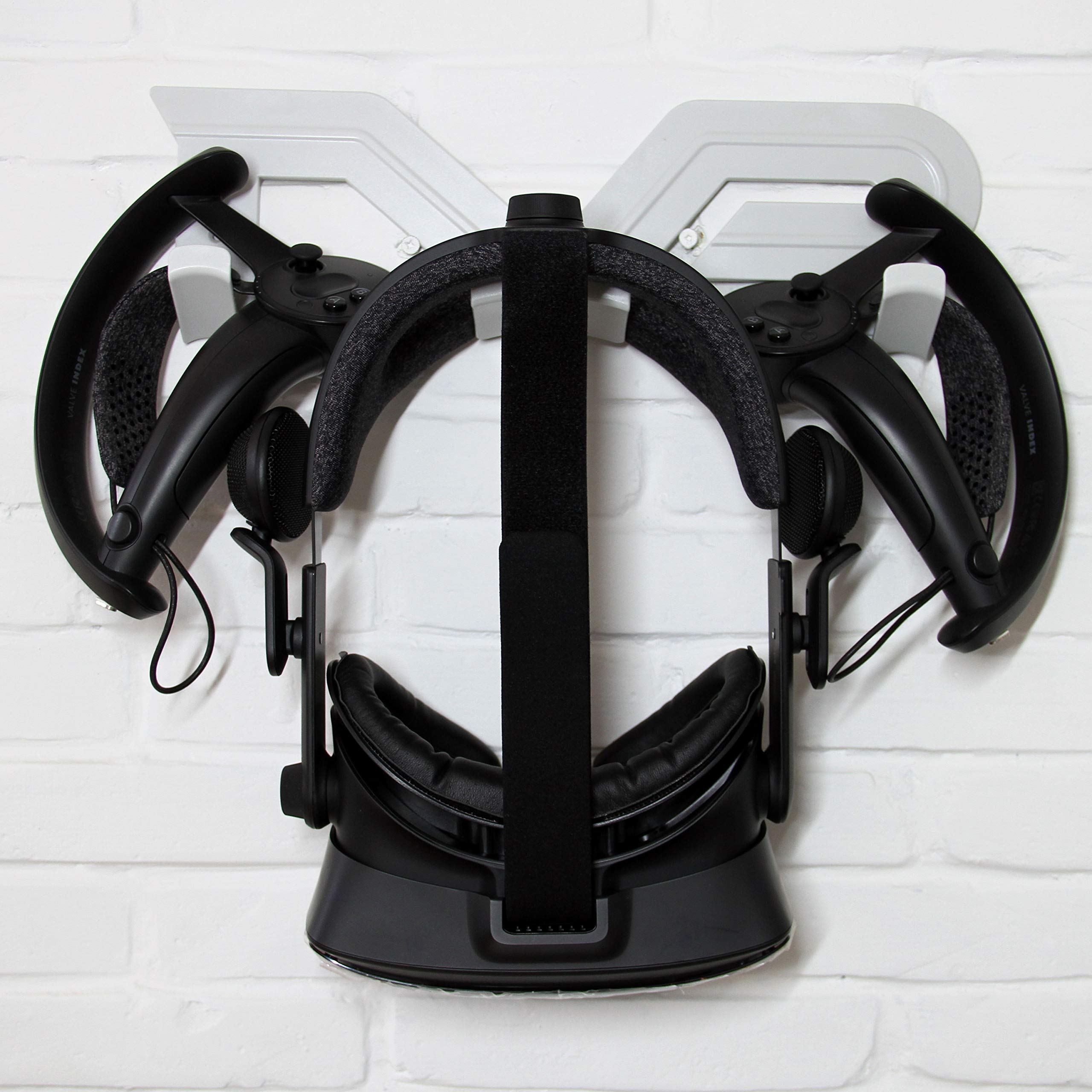 VRbrother Wall Mount Storage Hook Stand VR Headset with More Devices The Universal Wall Mount Hanger for Oculus Quest2,Oculus Rift-S,HTC ViveVive ProVive Cosmos,HP Reverb G2,Valve Index PSVR (White)