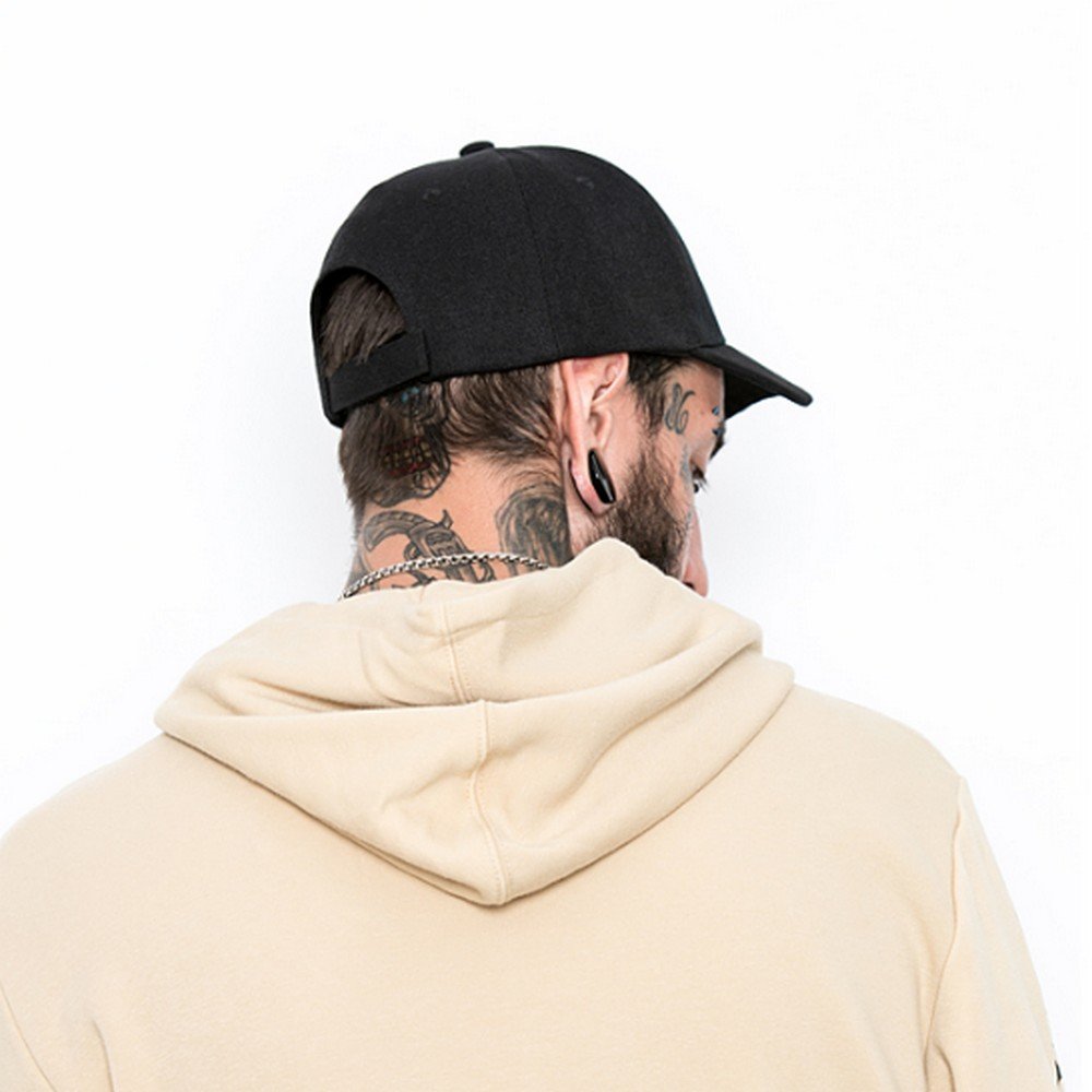 CLAPE Baseball Cap Short Brim Cotton Twill Cap Trucker/Baseball Style Cap Black