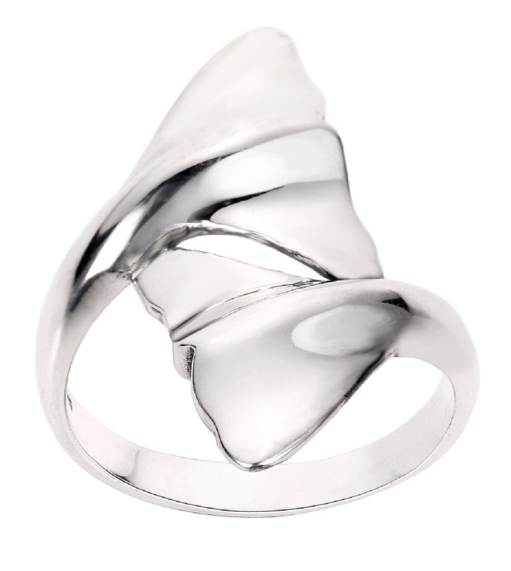 CloseoutWarehouse 925 Sterling Silver Whale Fluke Lovers Ring Size 6
