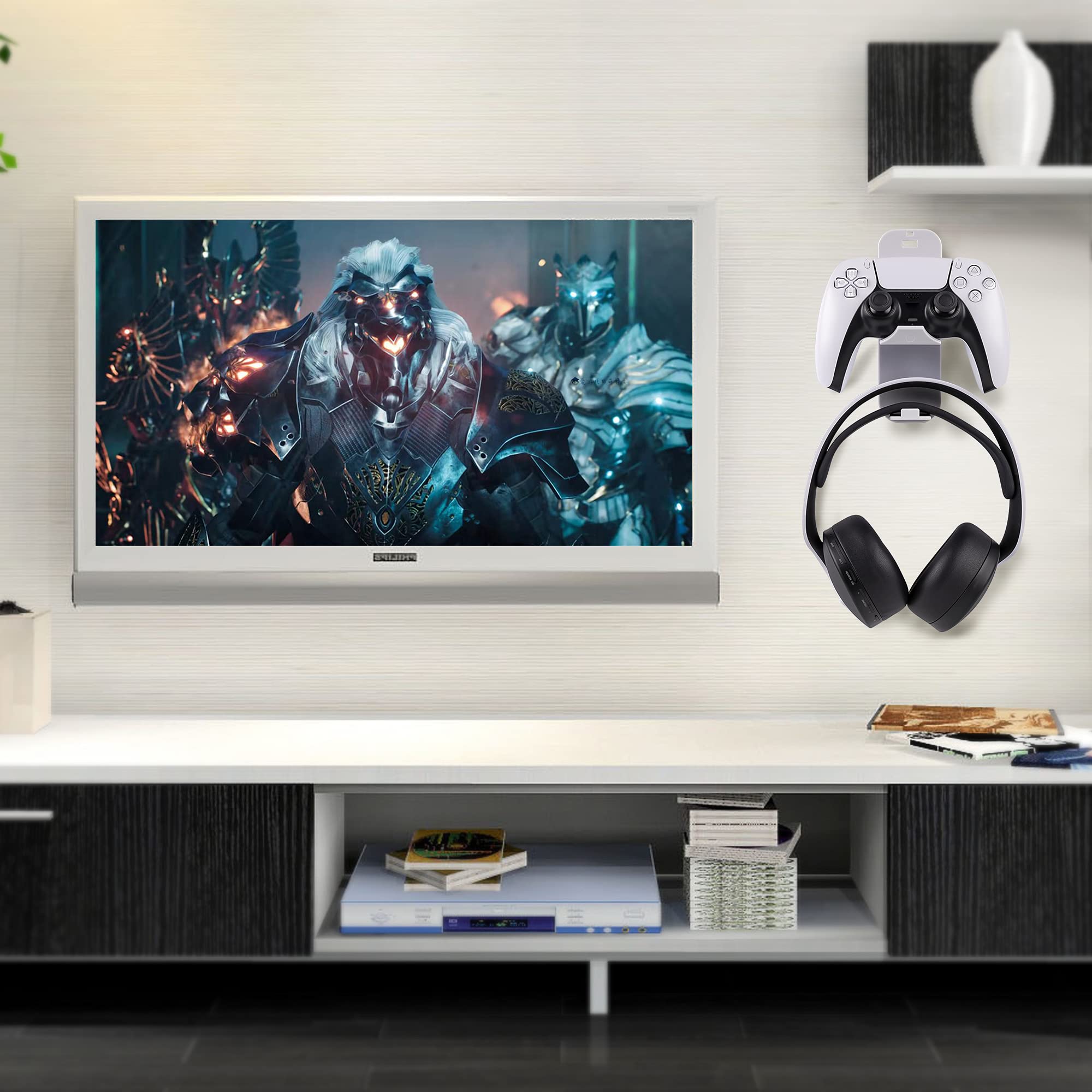 Cybcamo Hanger Holder for PS5 Controller and Headphone, Gaming Controller and Headset Holder Stand for Xbox Series X, Xbox one, PS5, PS4, PS3, Switch, Gamepad, Steam & More