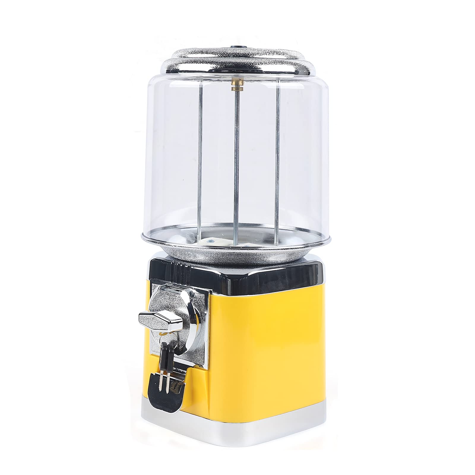 CNCEST Metal Commercial Vending Machine for 32mm Gumballs,Automatic Candy Machine Dispenser 25 Cent,Gumball Vending Machine for Shopping Malls,Game Halls,Movie Theaters,Shops (YELLOW)