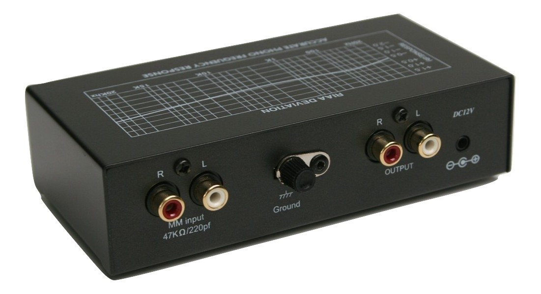 Technolink TC-750LC Audiophile RIAA Phono Preamp with Output Level Control, 85dB S/N; Black or Silver, Your Choice (Black w/ 1000mA Adaptor Upgrade)