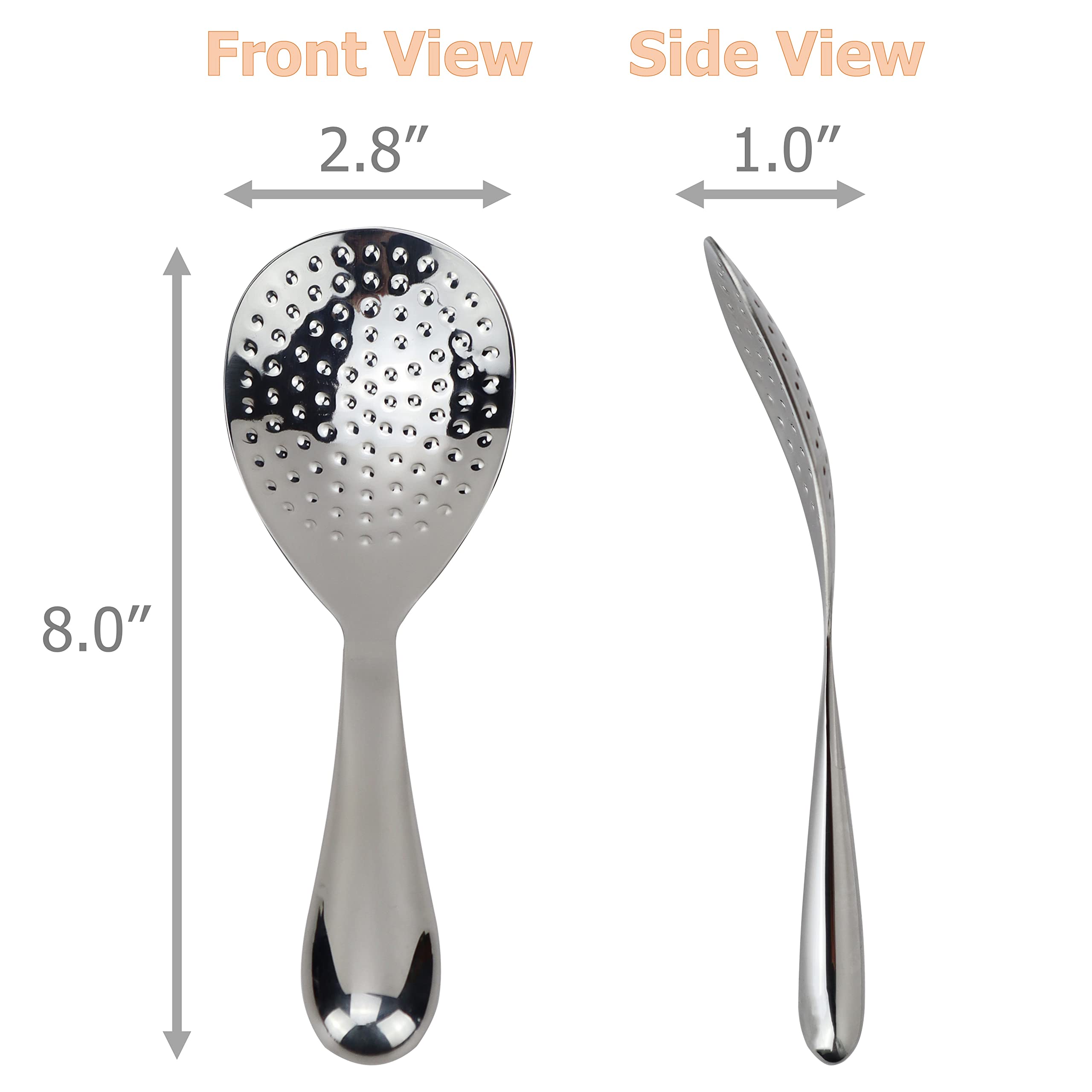 EIKS Stainless Steel Rice Paddle Spoon Spatula Non Stick for Rice Mashed Potato Salads, Apply for Kitchen Home Restaurant Serving - 8-inch Long