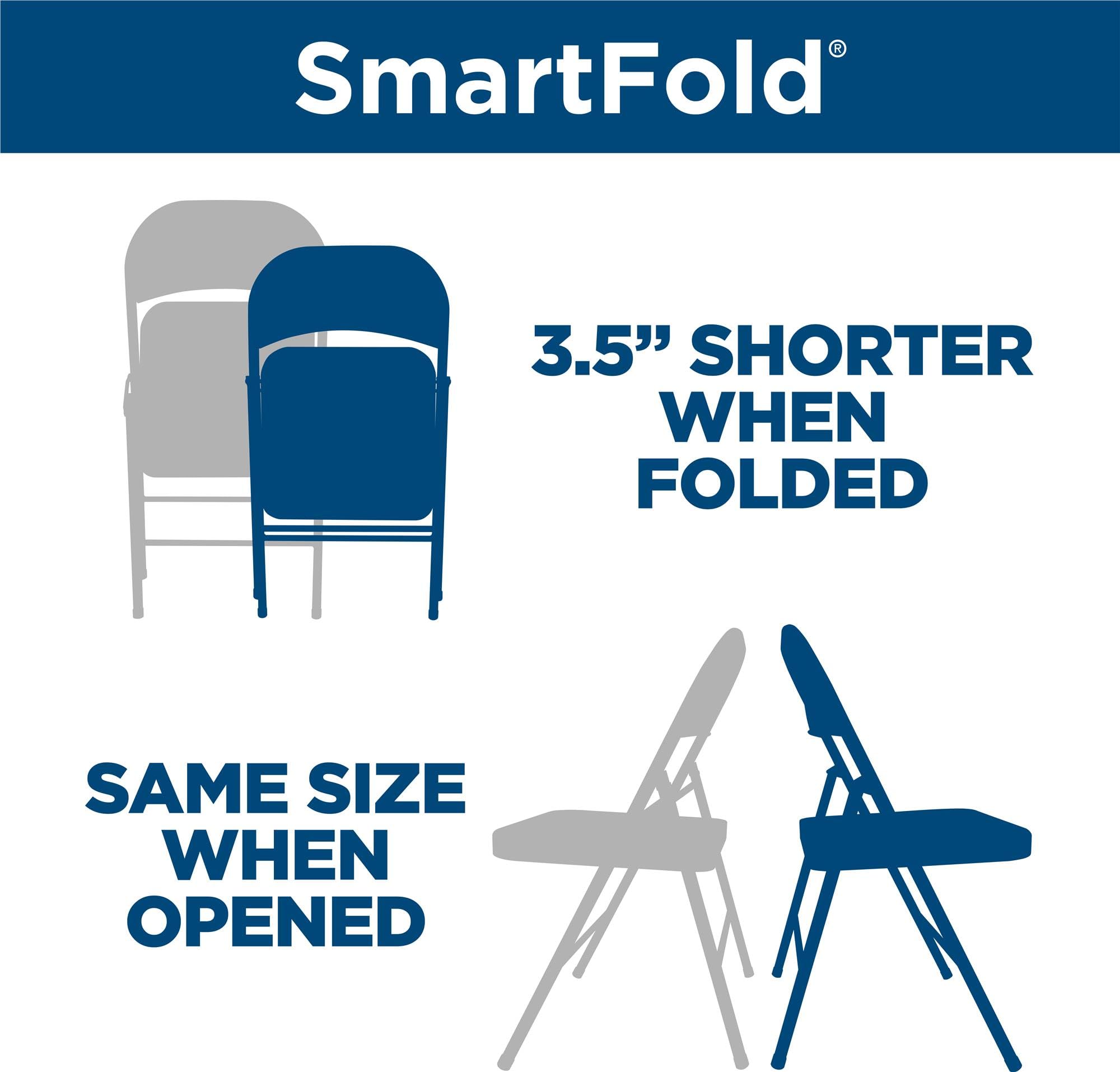 COSCO SmartFold® Fabric Folding Chair, 4-Pack, Black