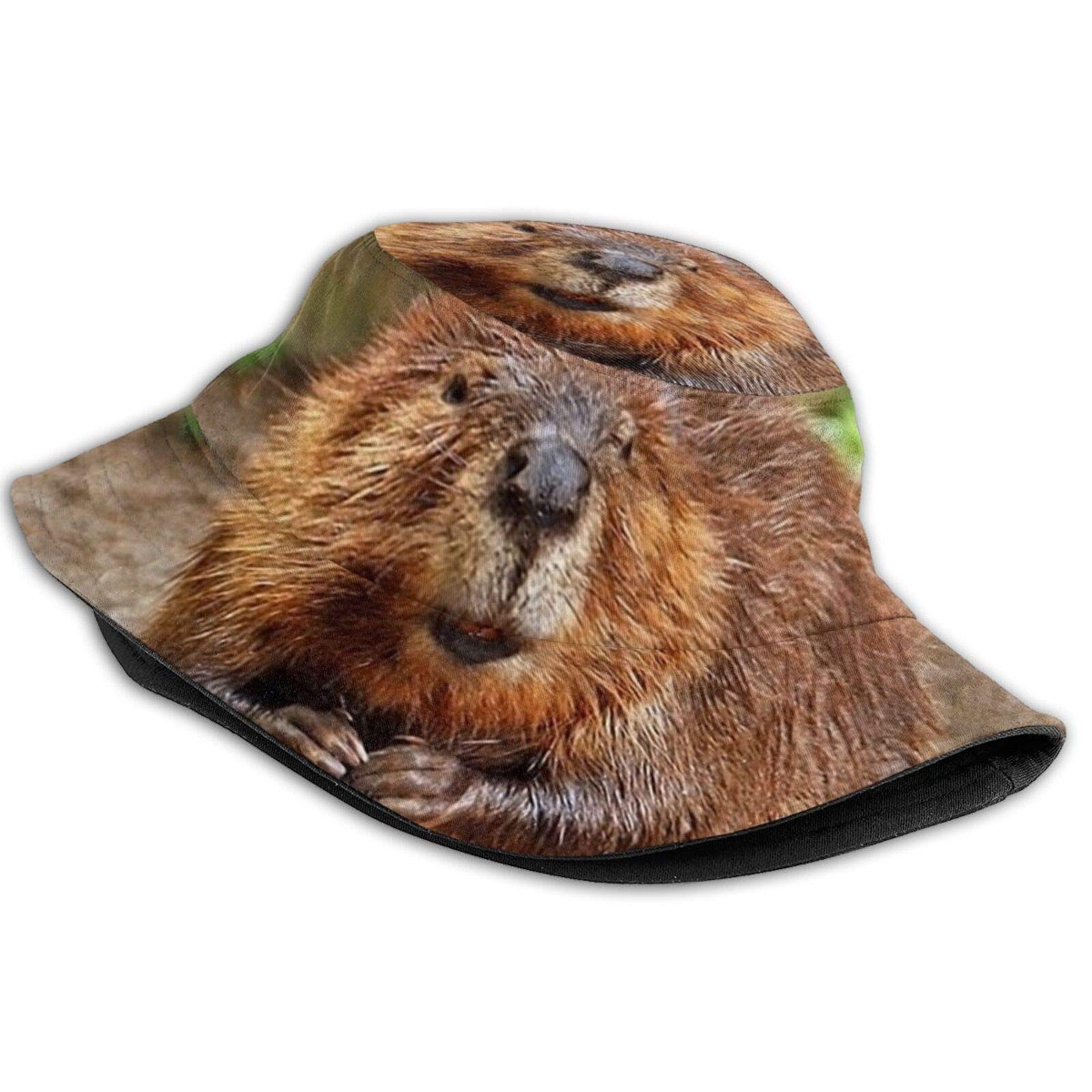 Cute Funny Beaver Unisex Bucket Hat Summer Travel Beach Sun Hats Outdoor Cap
