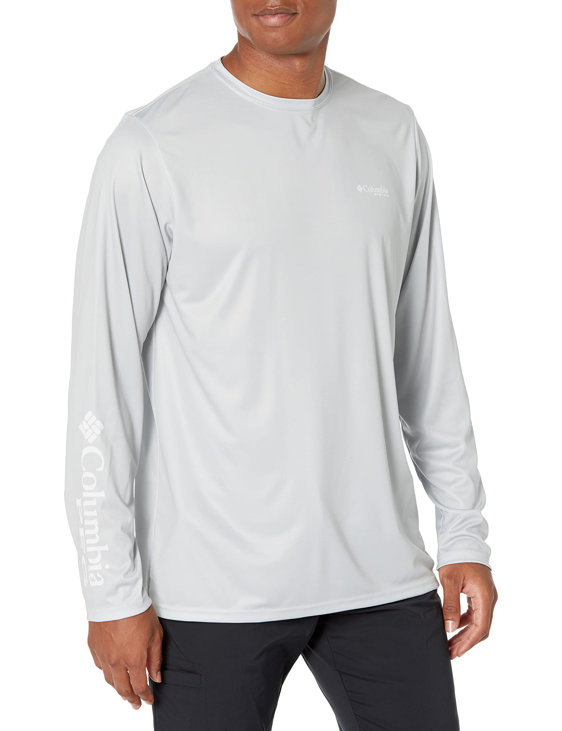 Columbia Men's Terminal Tackle PFG Statetriot Long Sleeve, Cool Grey/White Sc, Medium