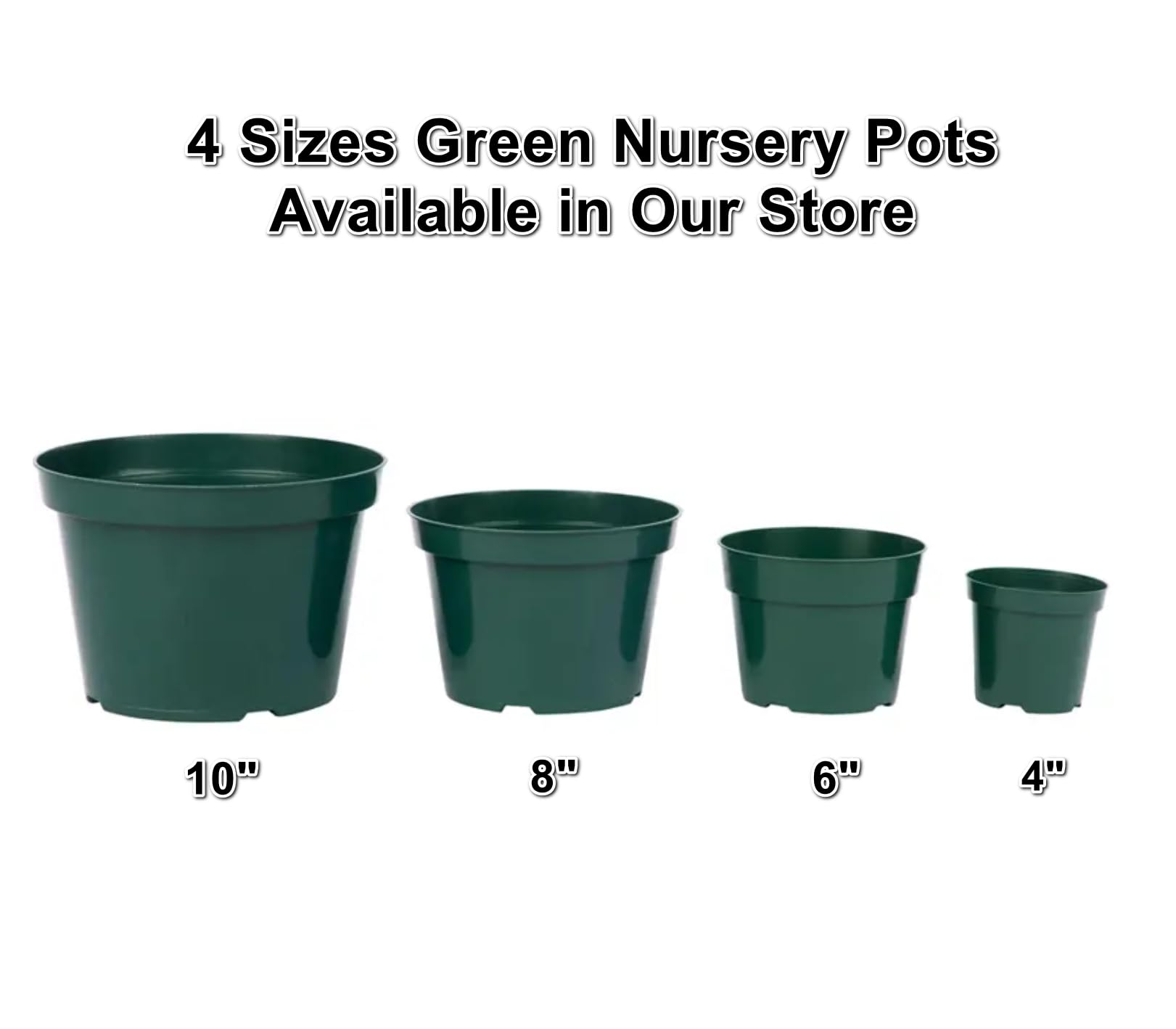 DAPERCI inches Nursery Pot Plant Grow Sturdy Flower pots in Bulk Price 20P Green