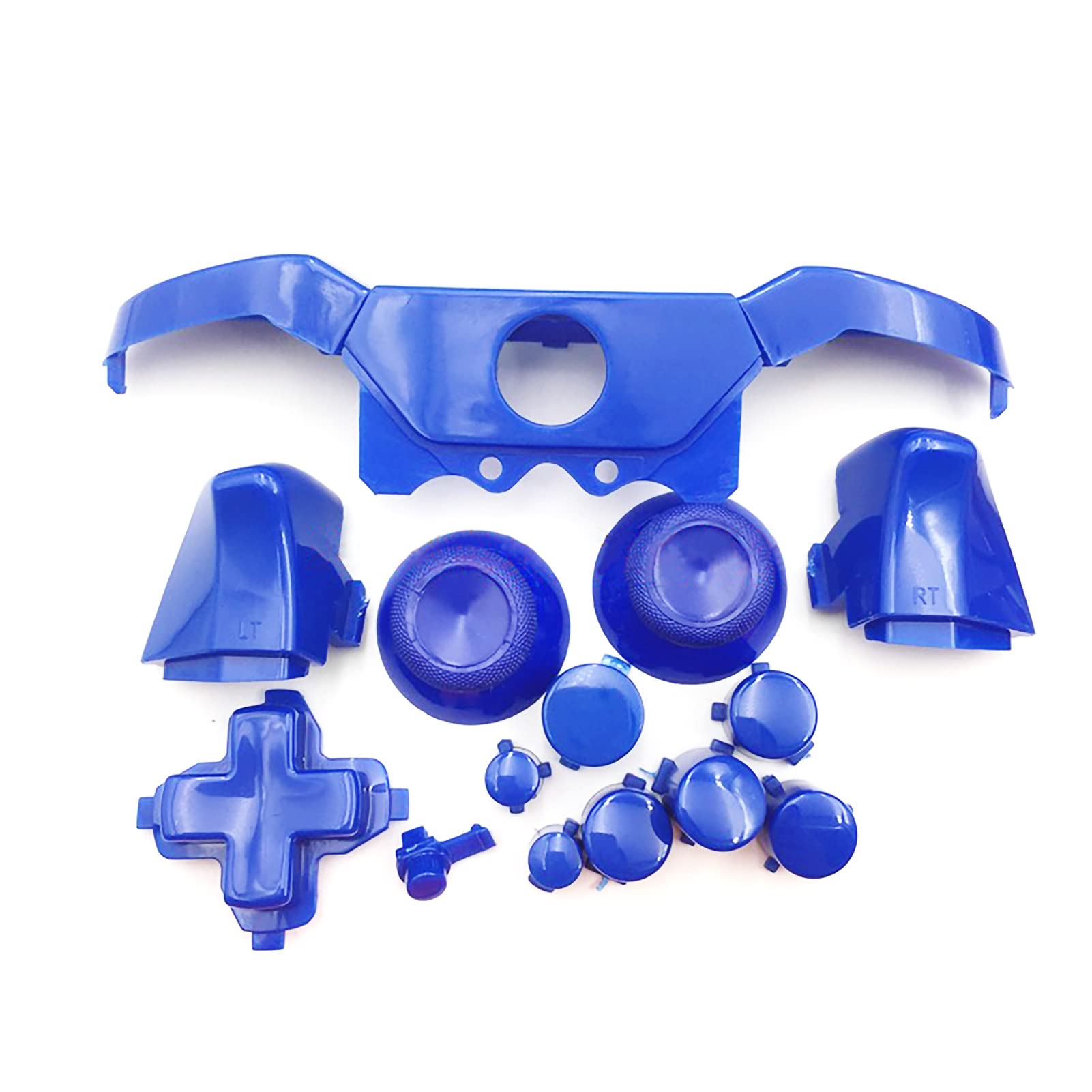 Dark Blue Extra Buttons + Thumbsticks Full Set Replacement, Compatible with for Xbox One Elite Wireless Controllers Series 1 / 2, DIY Joy Stick Caps ABXY D-Pad LB RB LT RT Button Cover 15 PCS