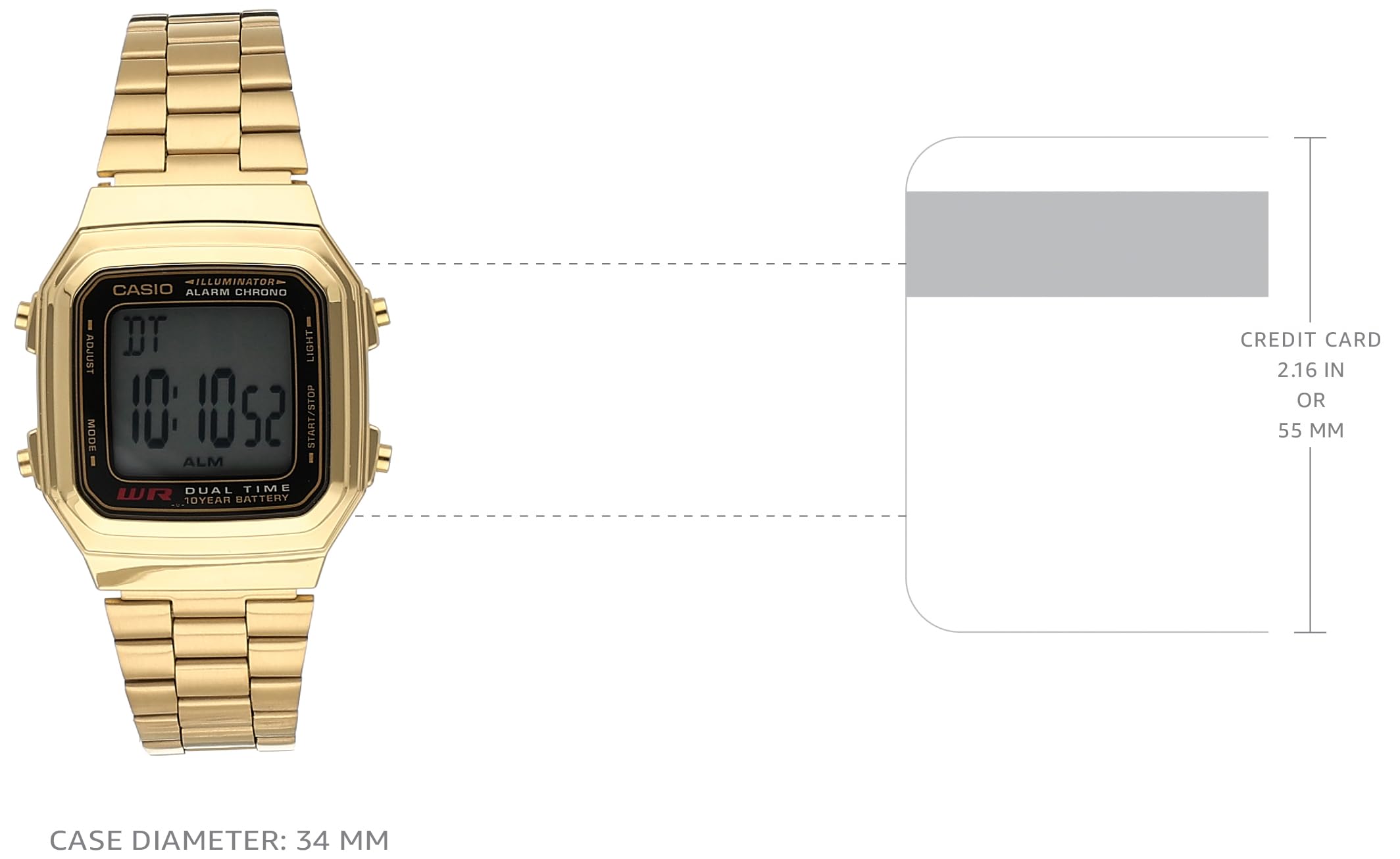 Casio Watch - A178WGA1A (Size: Men)