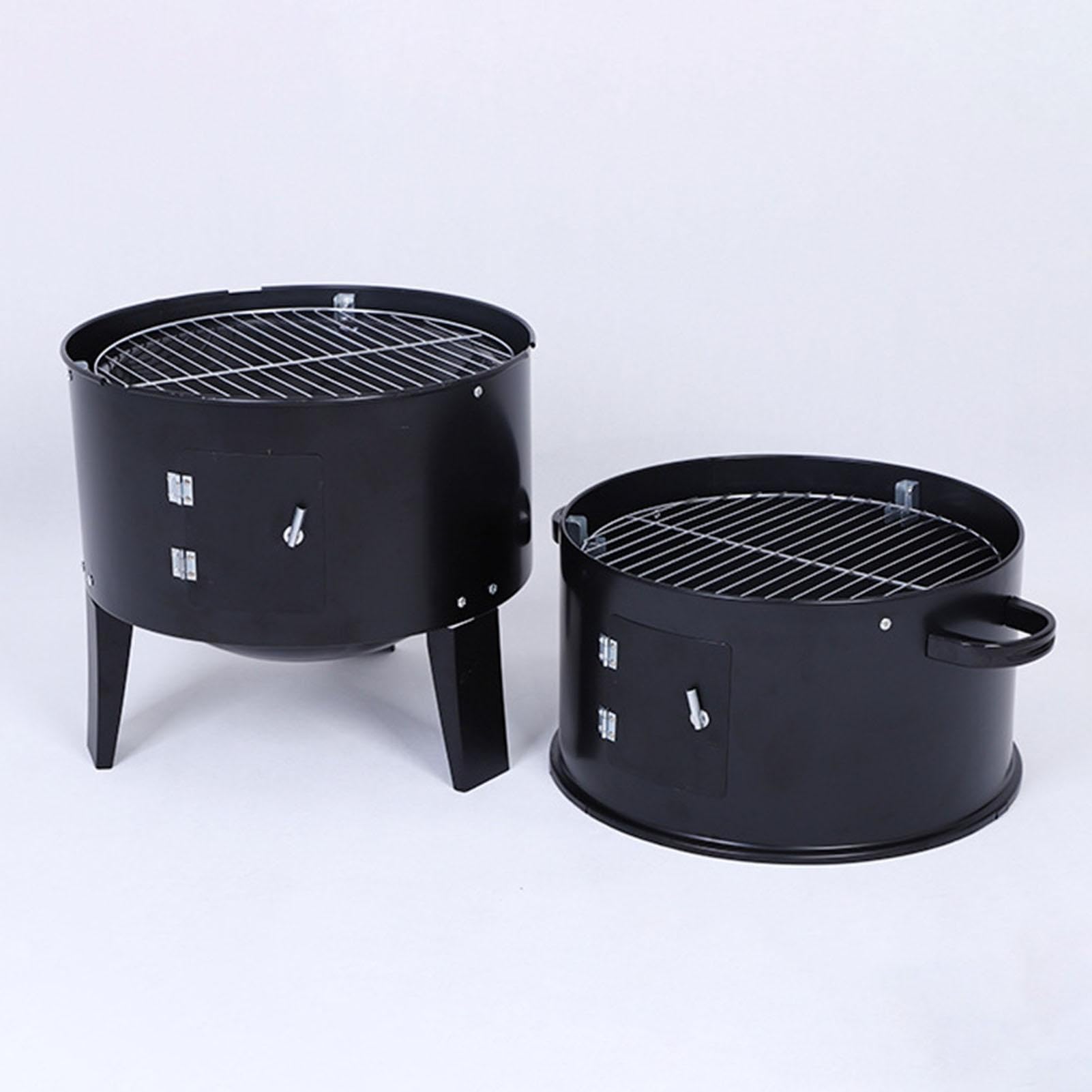 Charcoal BBQ Smoker, Enhanced Flavor BBQ Smoker, Fire Adjustment Smoker Grill with Three Dimensional Technology, 33.07 Inch Height Outdoor BBQ, Double Deck BBQ Smoker for Outdoor Cooking