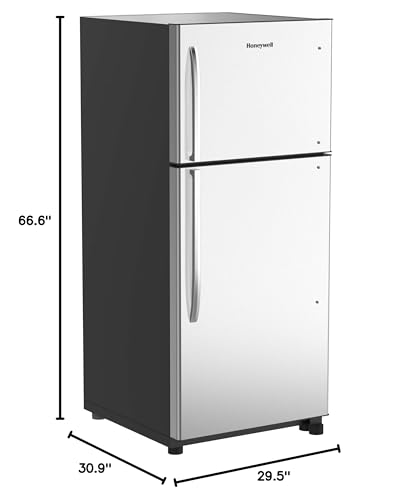 Full Size Refrigerator 18 Cu Ft with Top Freezer, Double Door, Low noise, Removable Glass Shelves, for Home, Office, Garage, Adjustable Temperature Settings, Stainless Steel