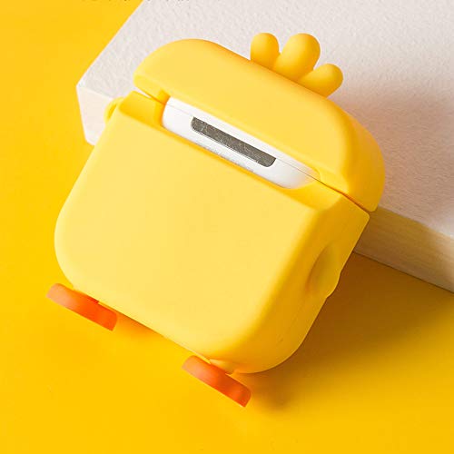 LUVI Compatible with Airpods Pro2 Case Cute Cartoon Lovely Duck Chicken Soft Rubber Silicone Flexible 3D Cover with Hand Strap Support Wireless Charging Luxury Fashion Skin for Airpods Pro2