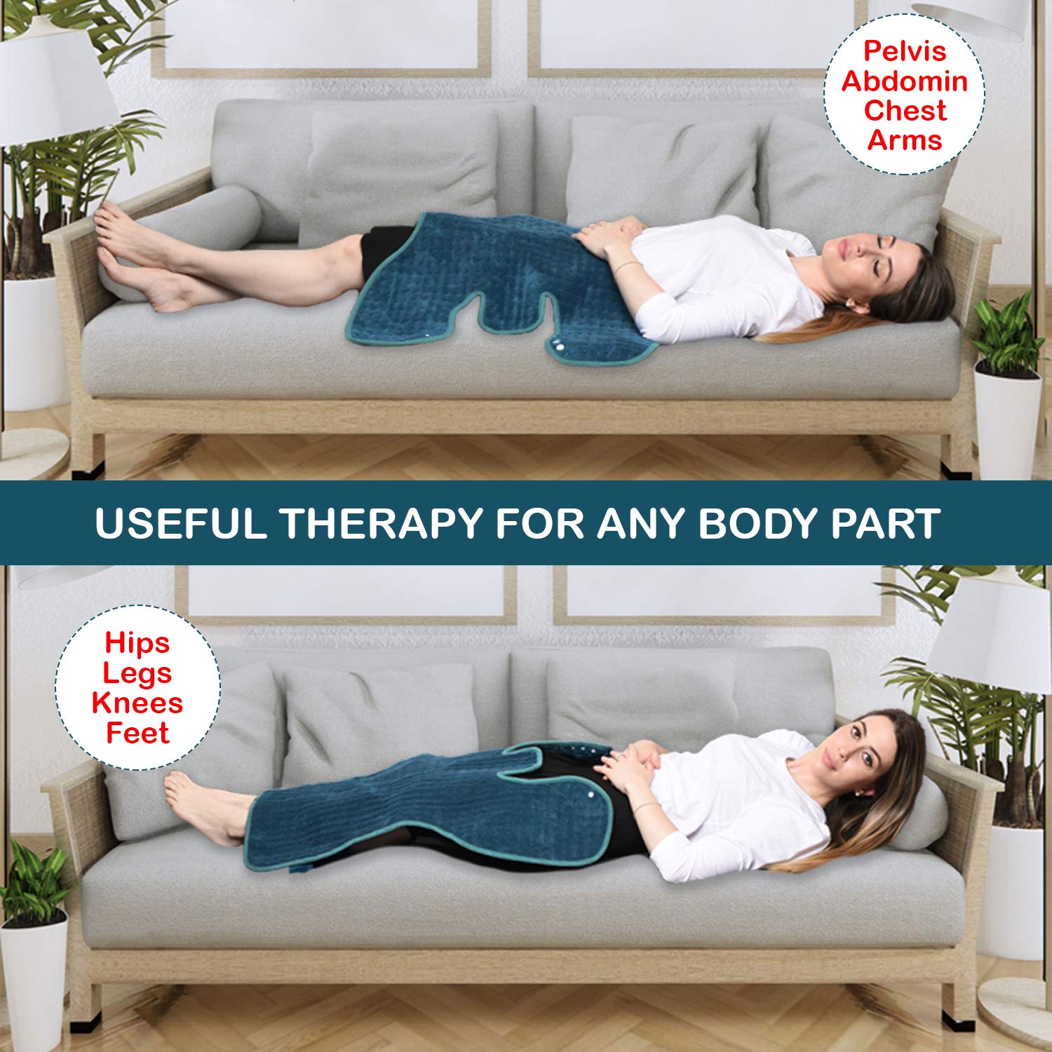 ComfySure Heat Pad for Neck and Shoulders - Full Back Heating Pad for Back Pain Relief - Extra Large (24”x37"), Uniform Heat Distribution, Auto Shut Off and Overheat Protection