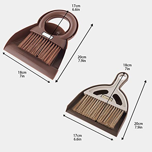 Hand Broom and Dustpan Set - Mini Dustpan and Mini Hand Whisk Broom Set, Broom Cleaning Set Tool for Table Keyboard Window Gaps Kids, Pets (C)