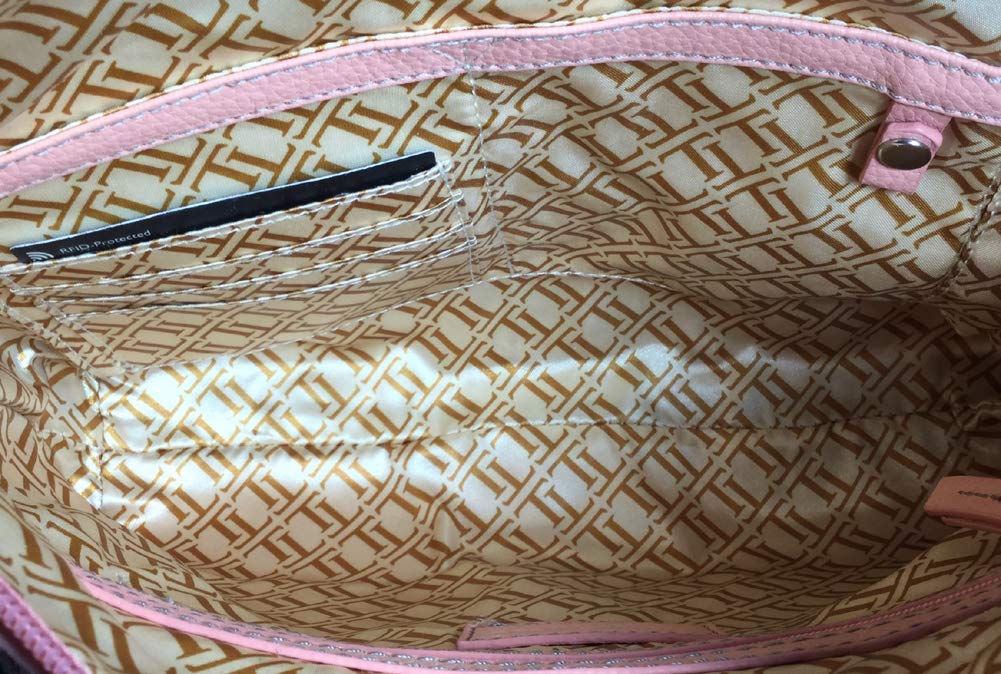 Tignanello Voyager Convertible Leather/Suede Cross Body W/RFID Protection, Coral/Coral