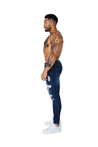 manverse&co Men's Super Skinny Athletic Fit Stretchy Soft Washed Premium Spray-on Fit Denim Jeans (Pls Go One Size Up)