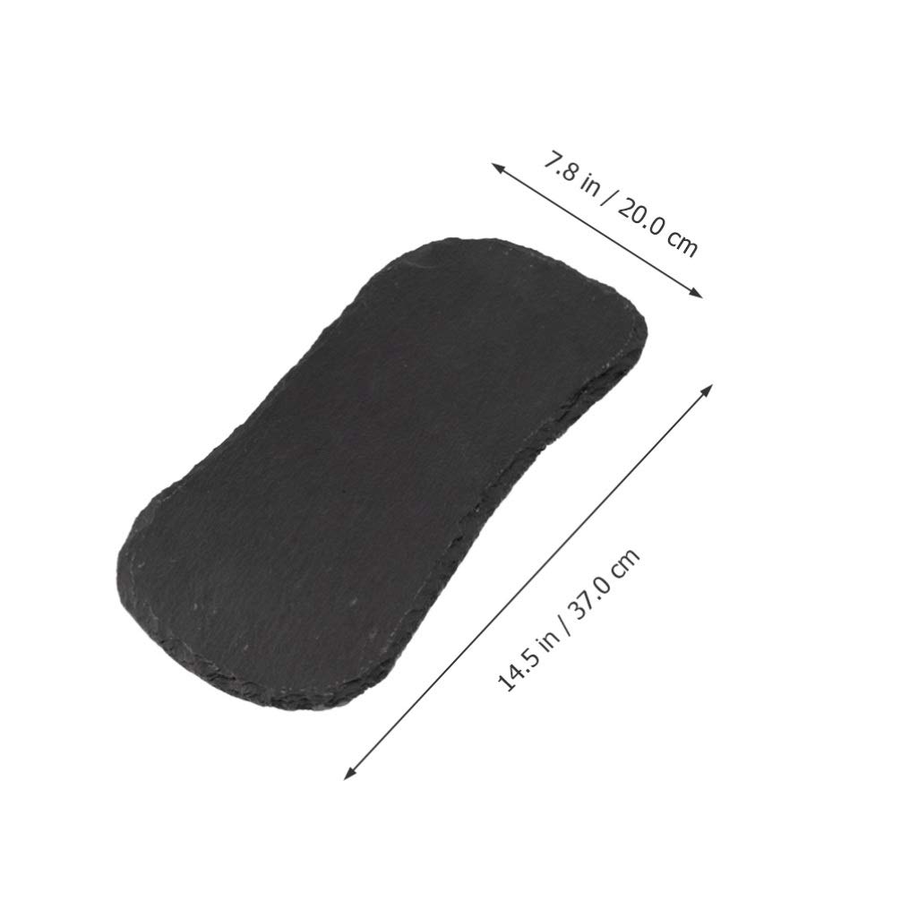 DOITOOL 1pc Slate Dinner Plate Fruit Dessert Storage Plate Slate Boards for Food Slate Dish Sushi Boat Snack Plates Vinegar Dish Fettuccine Noodles Natural Slate Plate Decorate Flat Plate