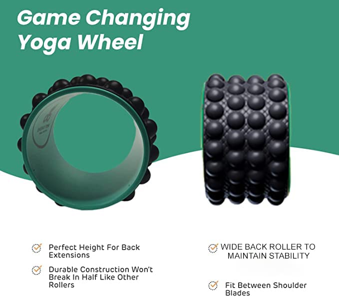 ENERGY FLOW |Back Roller, Back Stretcher & Spine Cracker For Back PainDeep Tissue MassageYoga Back Roller Yoga Wheel For Back Pain Relief Stretching Strong & Improving Flexibility Of Your Back