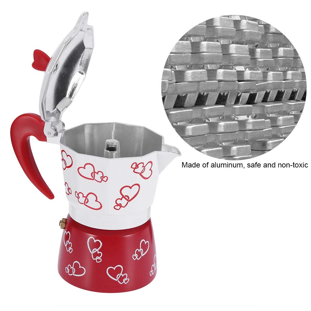Fdit Coffee Maker, Aluminum Alloy Mocha Coffee Pot Stove Coffee Maker Percolator Cafetiere Tools For Home Office(L)