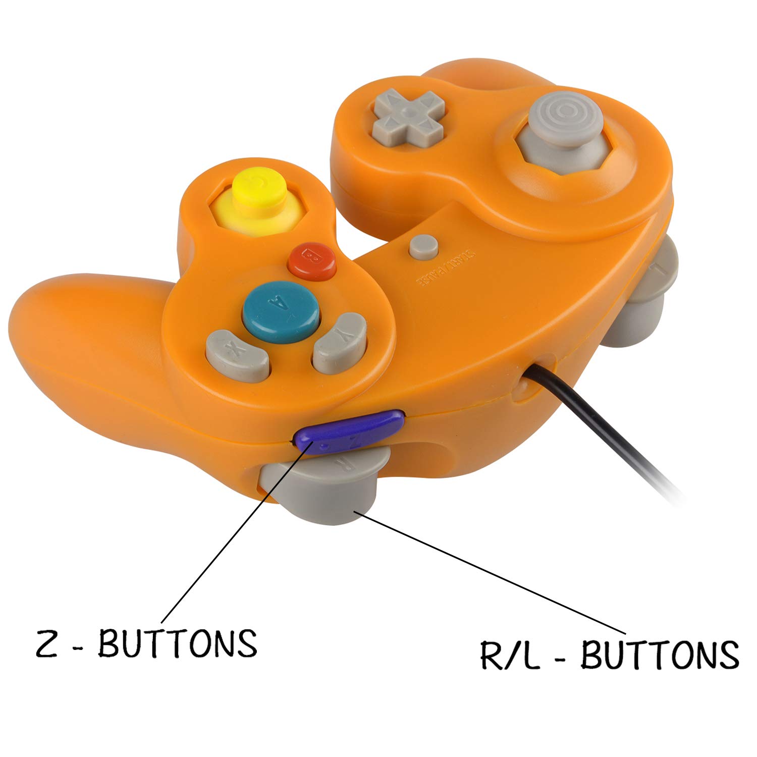 ONE250 2 Pack Classic Shock Joypad Wired Controller, Compatible with Wii NGC Gamecube Game Cube (Pink & Yellow)