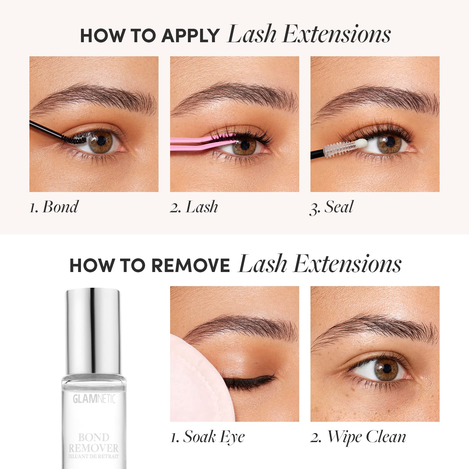 Glamnetic Lash Extension Kit | Natural | Professional At Home False Eyelash Extension Kit | Salon-Quality, High Volume, Faux Mink Lashes