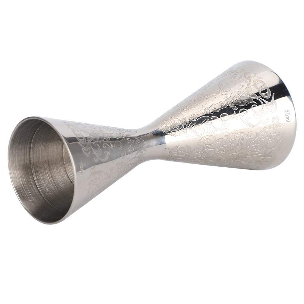 Fdit Double Cocktail Jigger,Stainless Steel, 4.6-Inches, 1 oz to 1.5 oz Measure Cup Professional Japanese Bar Jigger