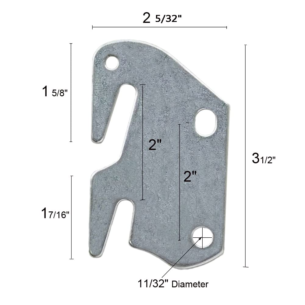 DERRILLA Universal Wood Bed Rail Hook Plates,Hook Plates for Wooden Beds Beds Frame Bracket Headboard Footboard Replacement Wooden Bed Parts (2)