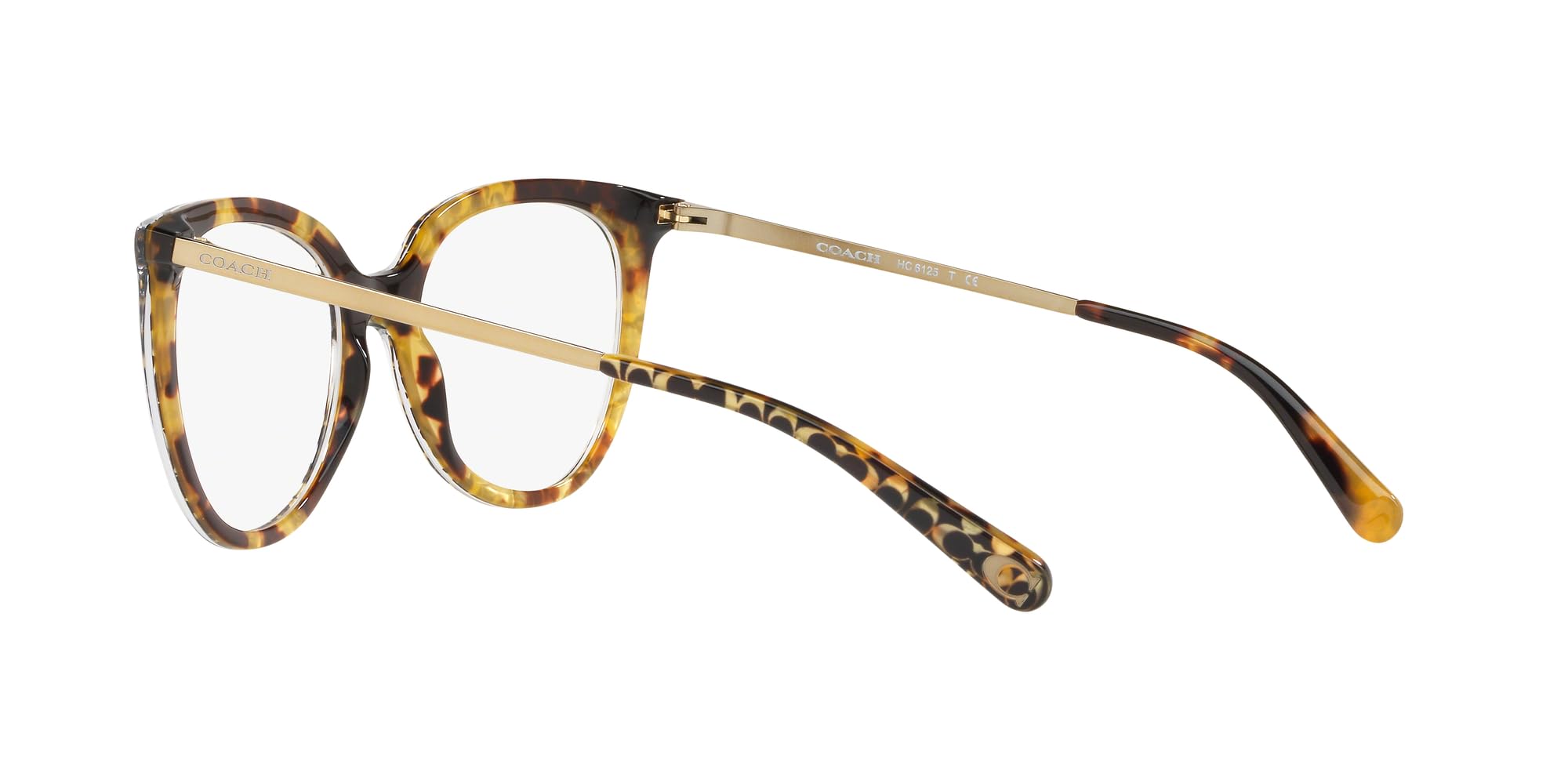 Coach HC6125 Prescription Eyewear Frames, Spotty Tortoise Signature C/Demo Lens, 53 mm