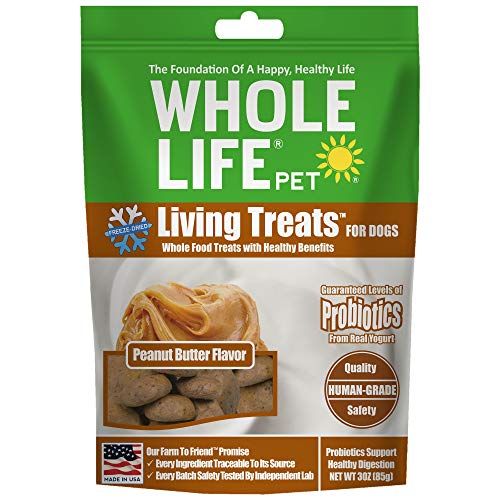 Whole Life Pet Human Grade Probiotic Dog Treats – Peanut Butter & Yogurt – Easy Digestion, Sensitive Stomachs - Made in The USA