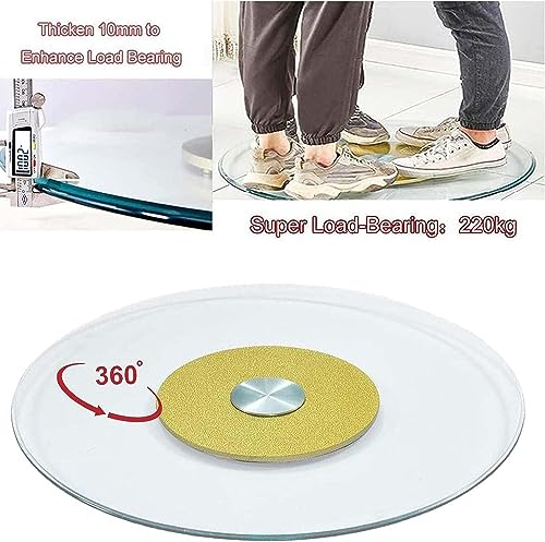 Lazy Susans Turntable Lazy Susan Turntable 50-120 Cm Round Glass Rotating Tray For Kitchen Dining Table Serving Plate ,Large Silent Tabletop Organizer,300KG Bearing For Banquets Party (Color : Gold