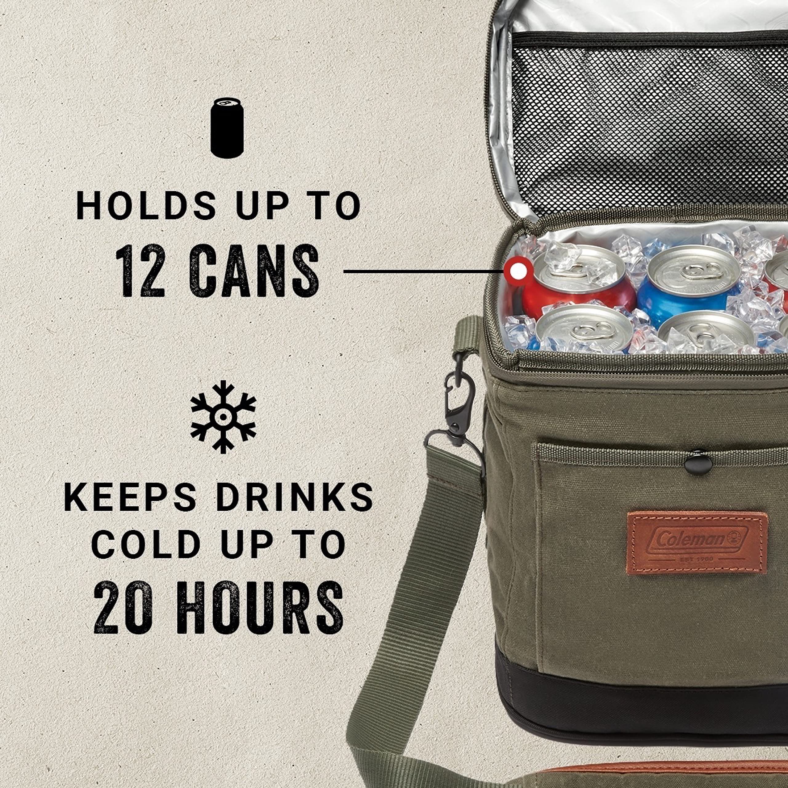 Coleman Banyan Series Portable Soft Cooler, Leak-Proof Tote Bag Lunch Cooler, 12/24/30 Can Capacity with Ice Retention, Great for Camping, Tailgating, Beach, Picnic, Lunch, Groceries, & More