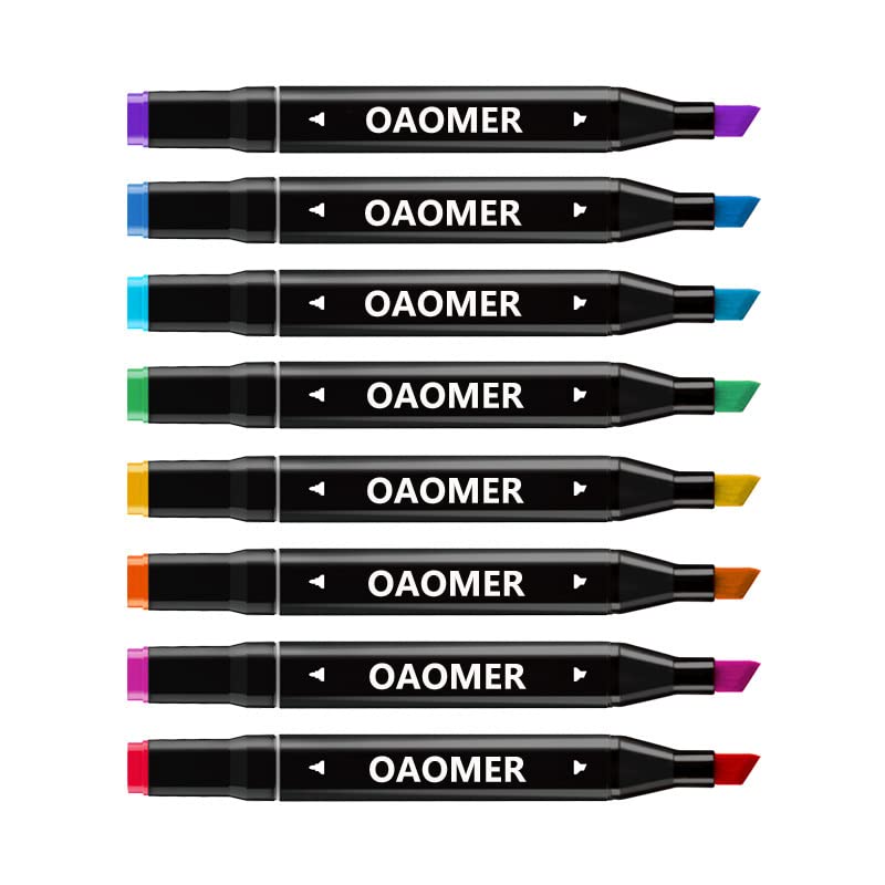 OAOMER 80 Colors Alcohol Markers Pen Set Dual Tip Markers Twin for Teens Adult Coloring Book Artist Permanent Markers Drawing Art Graphic Marker and Highlighting Illustration (Black Shell)