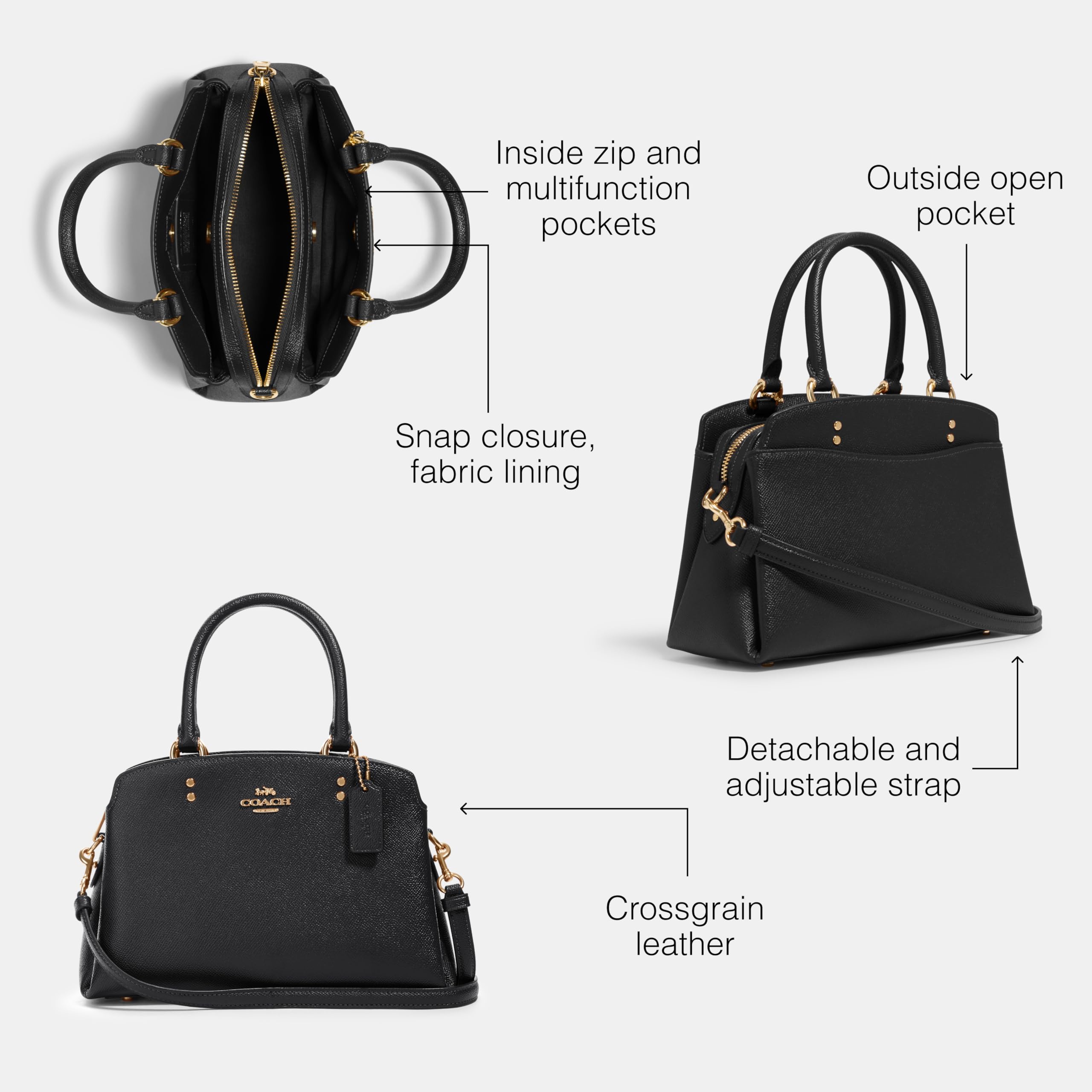 COACH Mini Lillie Carryall, Black