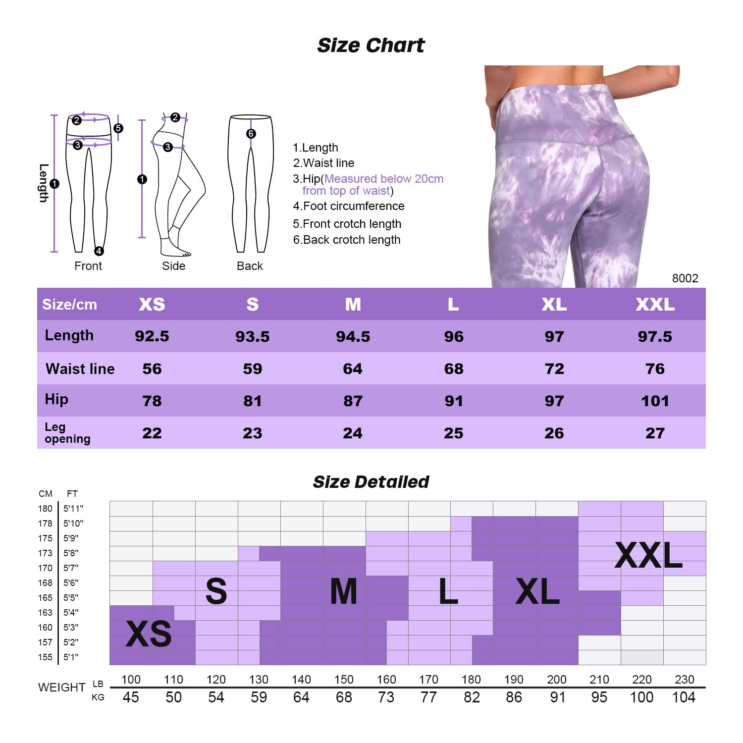 Enyur Exercise Yoga Pants for Women Sleep Slimmers Workout Tie Dye Leggings - XL
