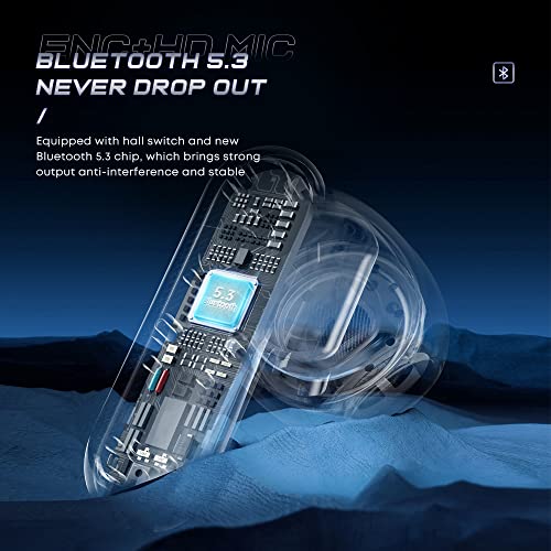Langsdom Wireless Earbuds, Delta ENC Talking Noise Reduction Headphones, Bluetooth 5.3 with Ultra-Low Latency, Dual Modes for Gaming or Music, Great Sound for Rock Playing Phone Games Sports
