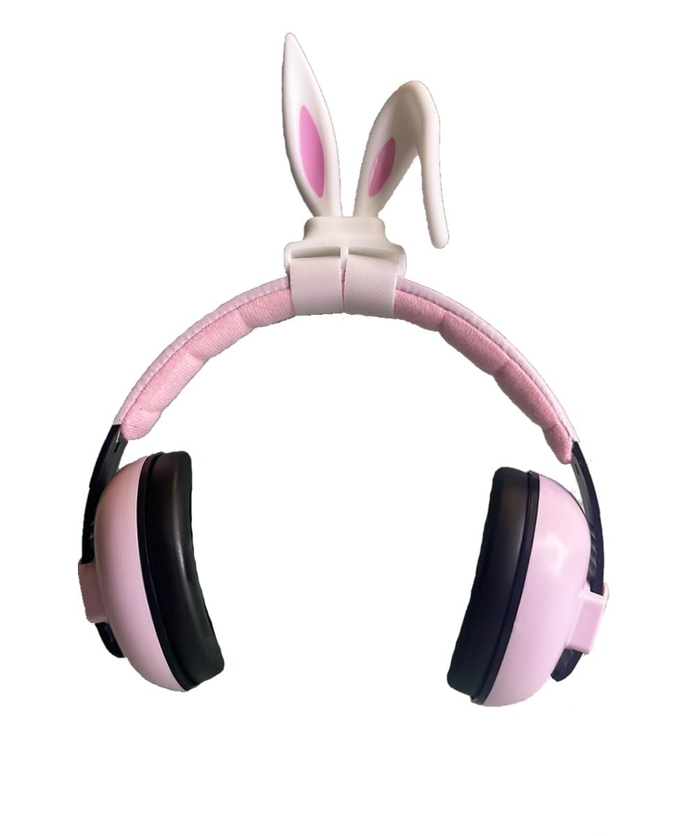 clawster Baby Kids Girls Pink Hearing Protection, Adjustable Noise Reduction 27dB Earmuffs, 3-36+ Months Funny Cute Accessory (Lace Bow)