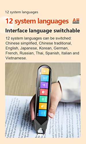 Language Translator with Camera, 5.0 LCD Touchscreen, Camera & Voice Translator, Translator Pen Scanner, OCR Reading Pen with Text to Speech, WiFi Connection, 112 Languages