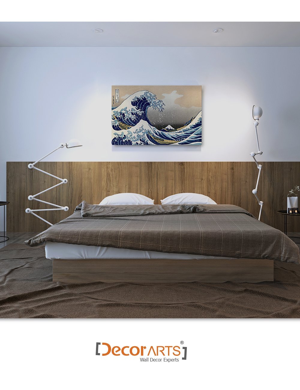 DECORARTS - The Great Wave off Kanagawa, Katsushika Hokusai Classic Art Reproductions. Giclee Canvas Prints Wall Art for Home Decor. 30x20
