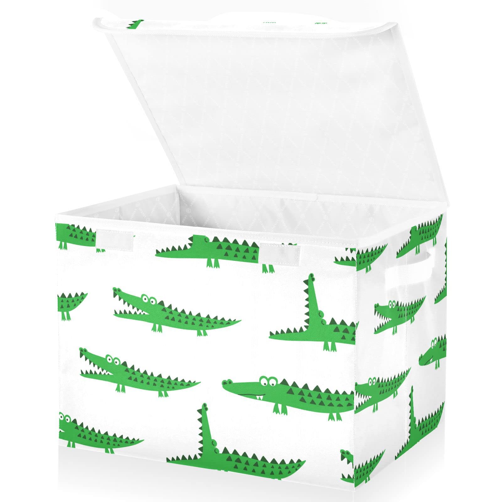 Clothes Storage Bins for Home Funny Alligator Crocodile Cube Storage Bin Foldable Fabric Chests