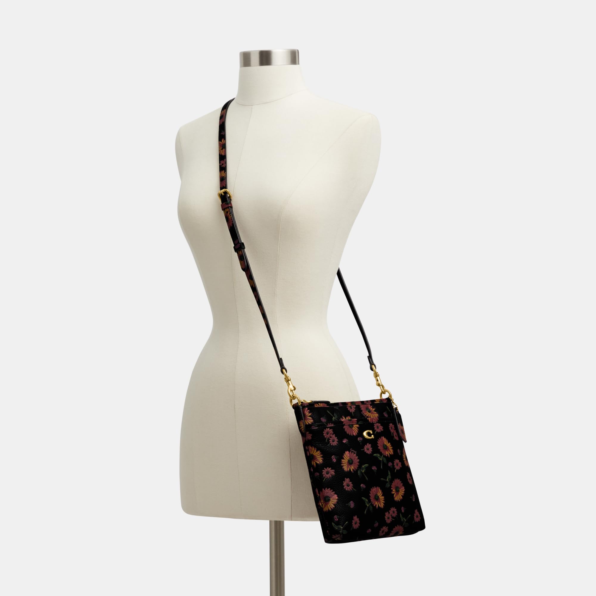 Coach Floral Printed Leather Kitt, Black Multi, One Size
