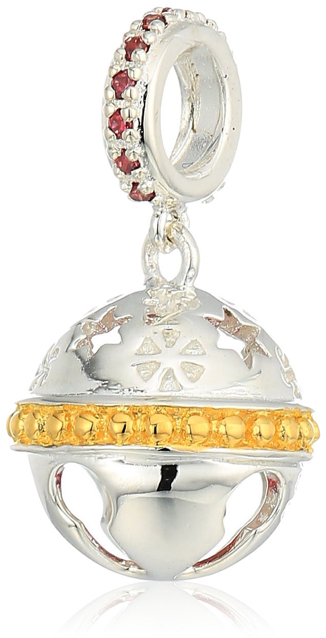 Chamilia Jingle Bell - Dark Red Swarovski Zirconia and Gold Electroplating Charm