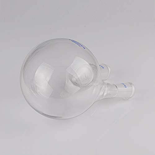 Labasics Glass 1000ml 2 Neck Round Bottom Flask RBF, with 24/40 Center and Side Standard Taper Outer Joint, 1000ml