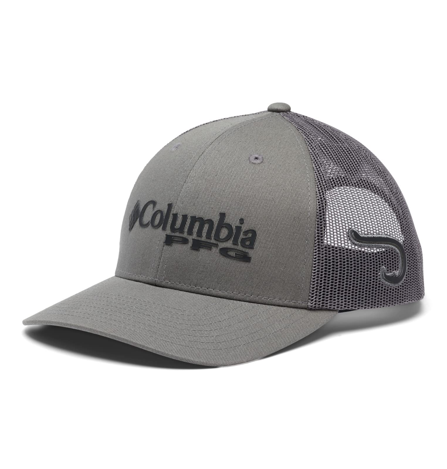 Columbia Unisex PFG Mesh Snap Back Ball Cap, Titanium/Black/Hook, One Size