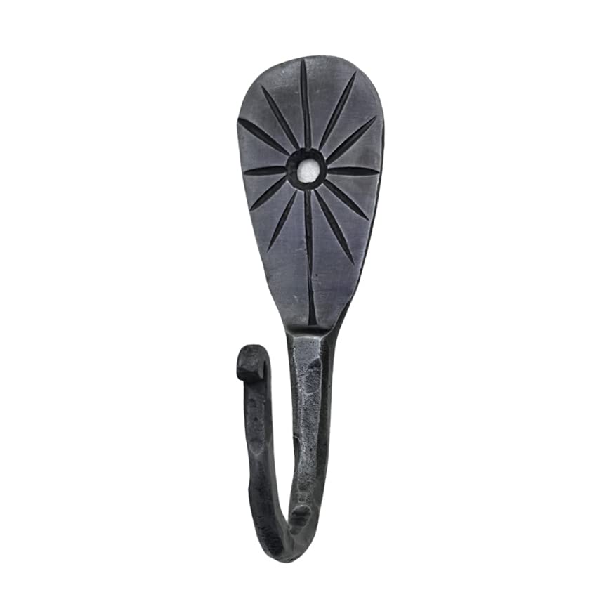 Hand Forged Metal Hook Wrought Iron Wall Coat Hook Blacksmith Metal Wall Hooks Rack Handmade Rustic Wall Hook Home Classic Look Black Antique Finish Wall Hooks by Living Ideas